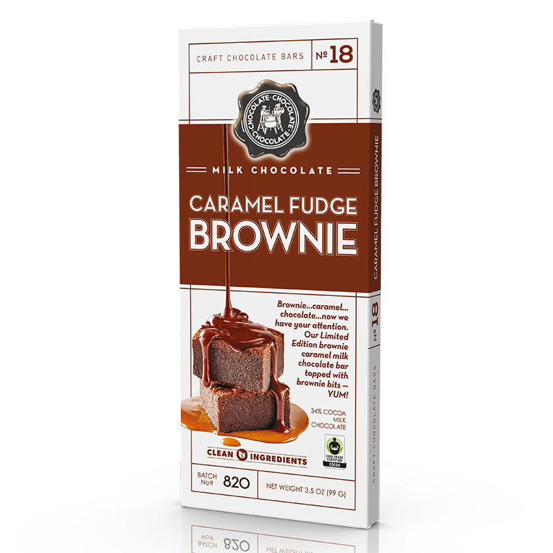 NO 18 - Milk Caramel Fudge Brownie Bar 3.5 OZ – Chocolate Chocolate ...
